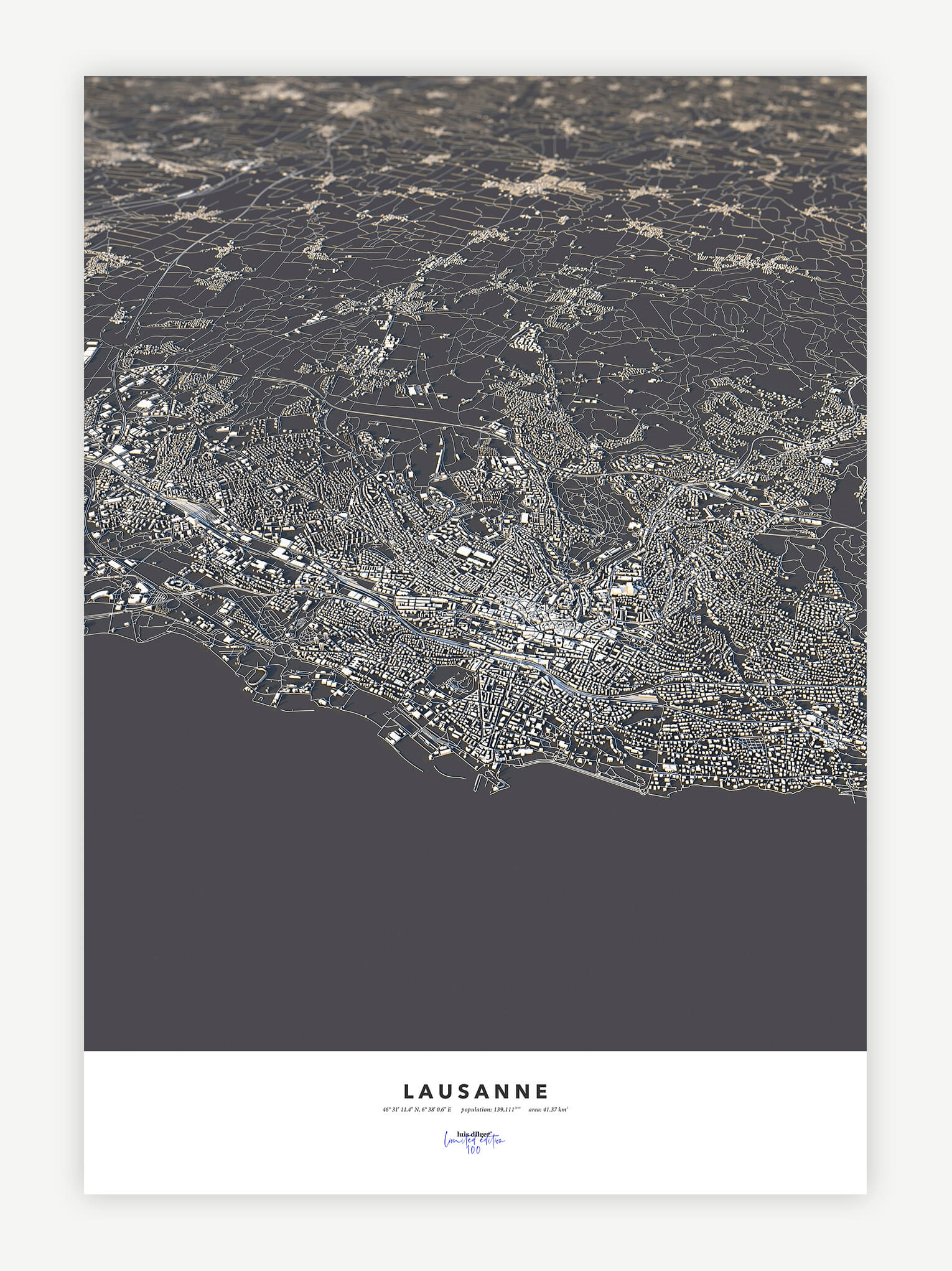 Lausanne City Map – Luis Dilger
