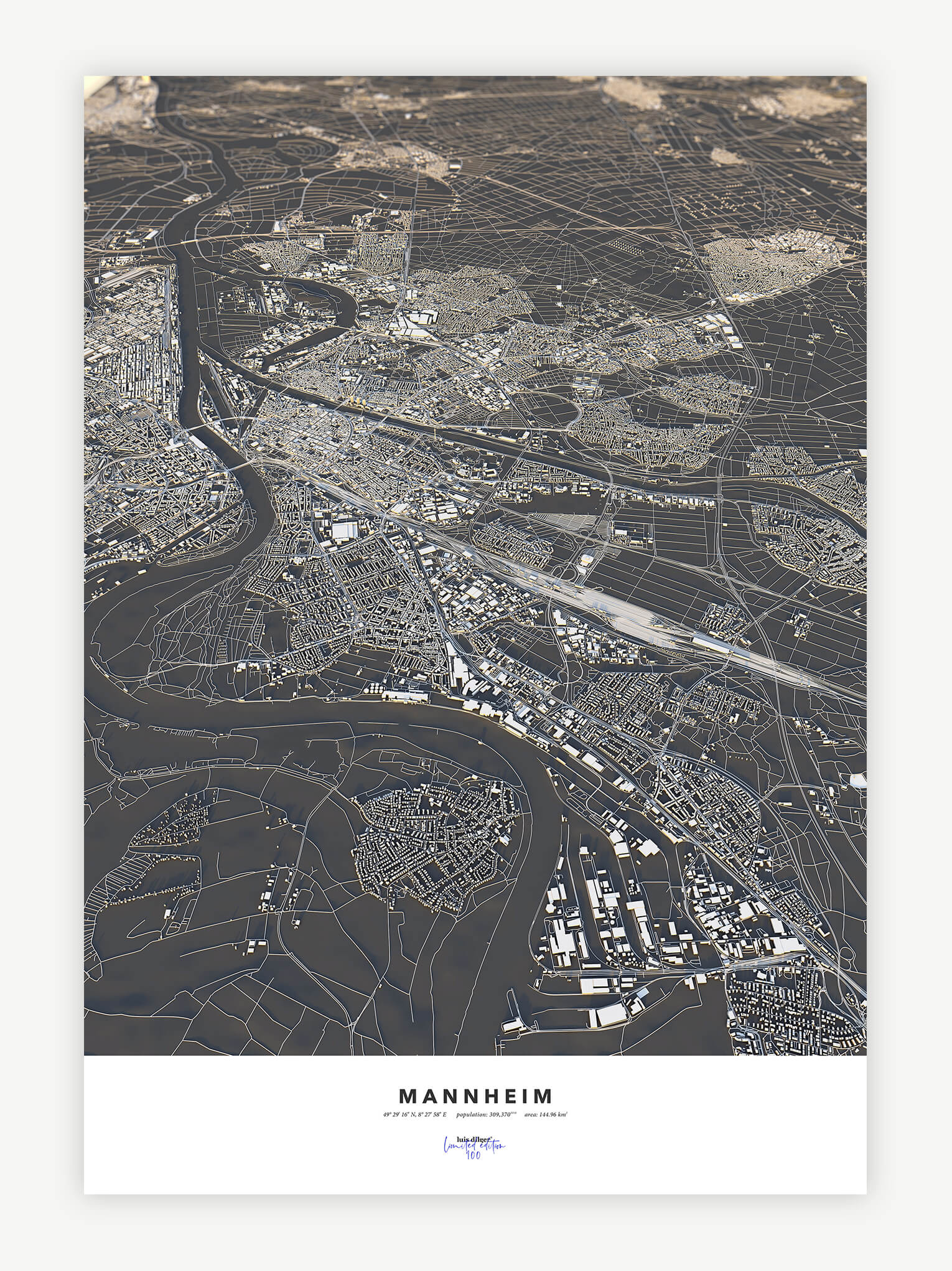 Mannheim City Map – Luis Dilger